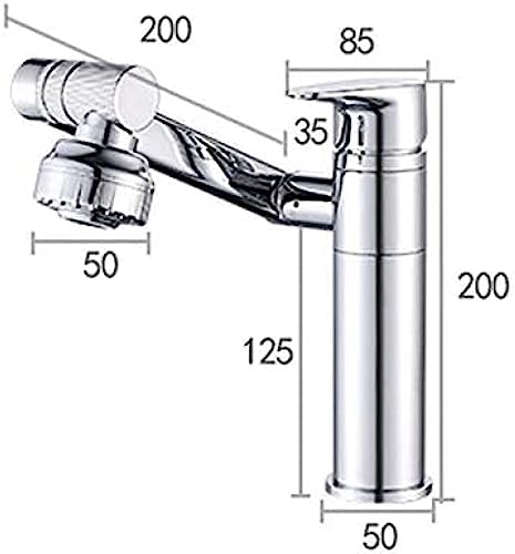 Kitchen Taps Chrome Rotation Basin Sink Facuet Deck Mount Hot Cold Mixer Crane Tap 2-Mode/3-modes Bath Wash Face Faucets