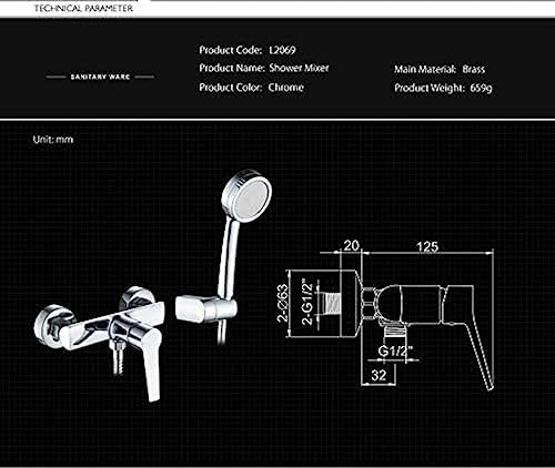 Kitchen Taps Single Handle Bathtub Faucet Shower Mixer Faucet Brass Cold and Hot Bathroom Bathtub Faucets Chrome Wall Mounted