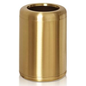 yojia 10l/2.6gallon small gold bathroom trash can,brushed gold bathroom garbage can，brass trash can for bathroom,vanity bedroom,hotel,dressing room，rv, store (135 gold)