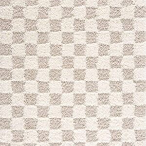 Hauteloom Etiler Living Room, Bedroom Area Rug - Contemporary - Plush Pile - Cream,Light Beige - 4' x 6'