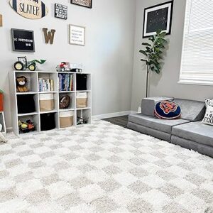 Hauteloom Etiler Living Room, Bedroom Area Rug - Contemporary - Plush Pile - Cream,Light Beige - 4' x 6'