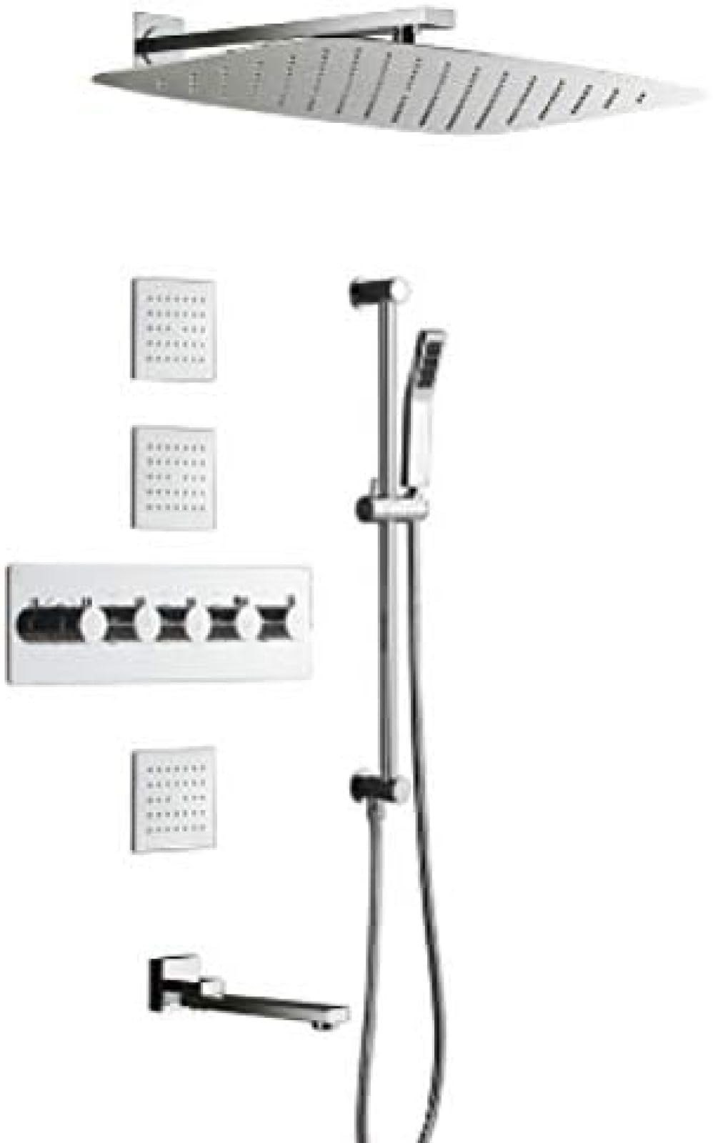 Kitchen Taps Shower Faucets Rainfall Rainfall Shower Faucet Thermostat Wall Shower Mixer Tap Bath Rainfall Shower Set Bathroom Mixer