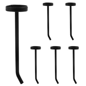 hitefu 6 pack coat hooks, heavy duty wall hooks coat hangers for hanging hat hurse robe towel, 304 stainless steel garage hooks for bathroom livingroom hotel kitchen (6 inch, matte black)