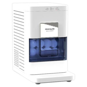 frigidaire, countertop artisanal sphere ice machine, transparent window, gourmet ice maker, 84 sphere per day capacity, auto self cleaning ice making machine - 16.75"d x 11.75"w x 20.25"h (white)