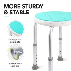 Shower Stool for Inside Shower,Adjustable Shower Chair for Inside Tub with Anti Slip Bath Seat, Small Shower Chair for Elderly and Disabled, Adjustable Bath Stool Shower Seats for Adults 350 lbs