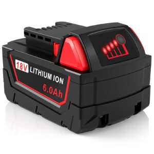 cukect 18v 6.0ah battery replace for all milwaukee m18 battery 48-11-1850 48-11-1840 48-11-1890 48-11-1815 m18 m18b cordless power tools lithium-ion battery