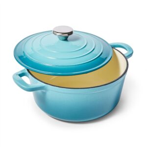 sur la table enameled cast iron round dutch oven, 4 qt, light blue