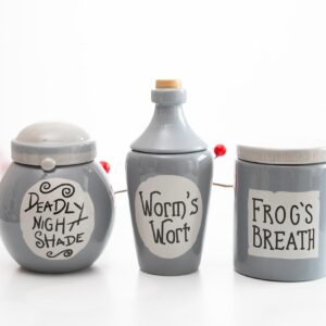 Disney The Nightmare Before Christmas Sally's Mini Storage Jars 3-Piece Set Replica | Sculpted Ceramic Kitchen Containers For Snacks