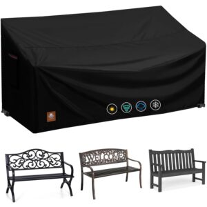 2 seater outdoor bench covers waterproof,53w x 26d x 35h inch,fit for 2-person seating metal & cast iron & hardwood patio garden loveseat chair,all weather and tearproof polyester fabric