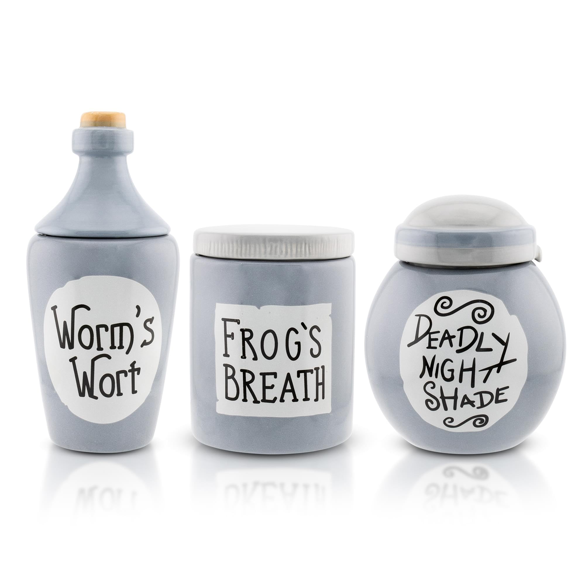 Disney The Nightmare Before Christmas Sally's Mini Storage Jars 3-Piece Set Replica | Sculpted Ceramic Kitchen Containers For Snacks