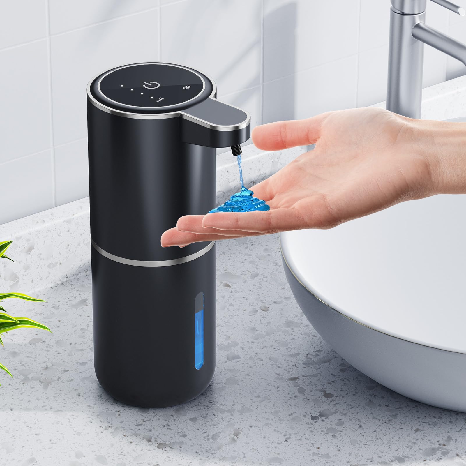 Automatic Liquid Soap Dispenser,380ml Wall Mount Touchless 4 Gear Adjustable Electric Liquid Soap Dispenser,USB Rechargeable with Infrared Motion Sensor for Bathroom,Kitchen,Office