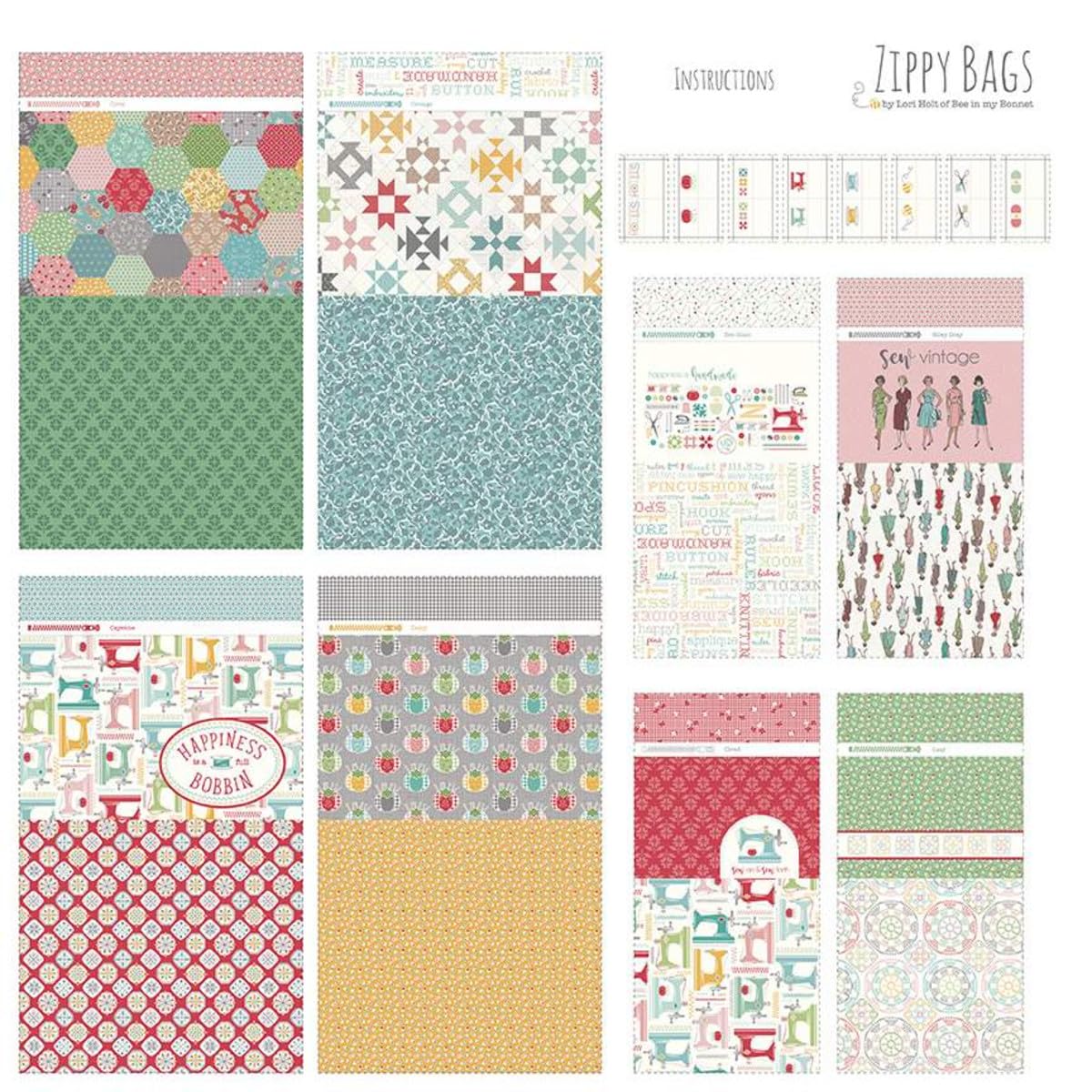 Riley Blake’s Assortment of Premium Quilting Fabric Panels, Perfect for Quilting, Apparel, DIY Crafting, and Home Decor (My Happy Place Zippy Bag Panel)