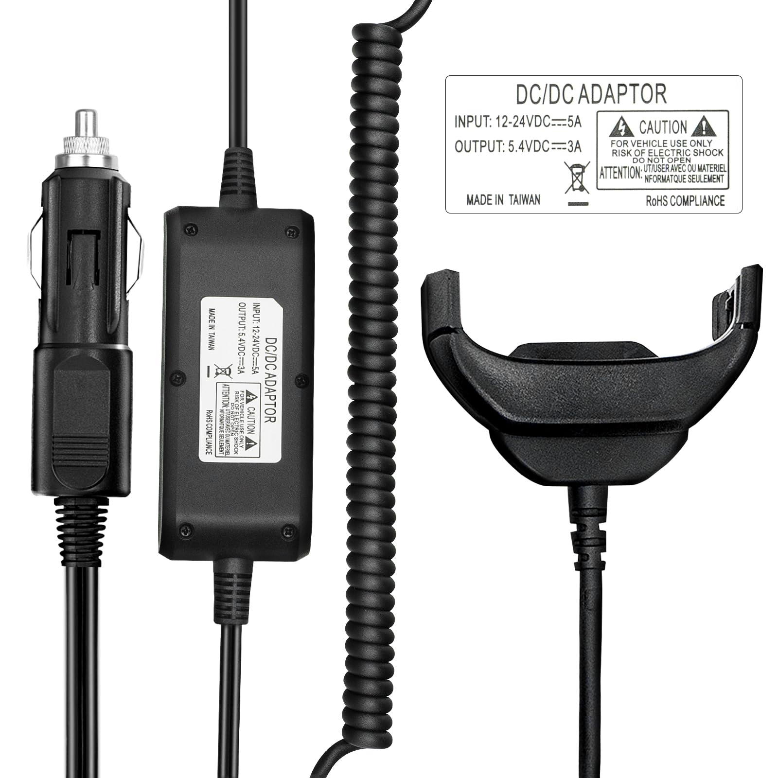 Fast Car Scanner Charger Cable for Zebra TC51, TC52, TC56, TC57, TC57X, TC510K, TC520K, TC56CJ, TC57HO Handheld Barcode Scanners, 5.4V 3A Battery Charger