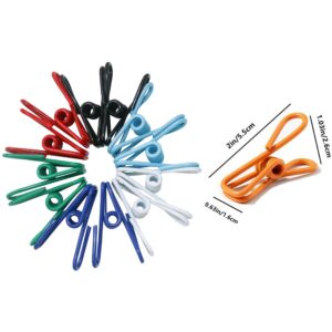 30Pack Chip Clips, 2 Inch, Vibrant Colors, Utility Steel PVC-Coated Clips，Food - Paper Holder, Clothesline Clip for Laundry Hanging, Kitchen Bags, Multipurpose Clothes Pins