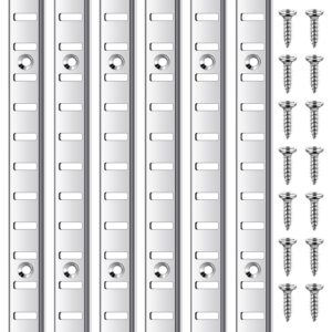 yaocom 6 pcs 36 inch shelf pilaster metal mortise mount pilaster strip adjustable shelf standards for wall shelving system closet organization storage, silver (silver)