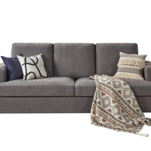 AMERLIFE 97 Inch Deep Seat Sofa-Contemporary Bouclé Sofa Couch, 3 Seater for Living Room-Oversized Comfy Sofa, Grey