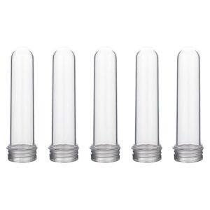 cchude 5 pcs clear plastic test tubes transparent test bottles party favor candy tubes bath salt vials seed beads storage tubes with caps for small items 30ml