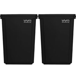 weecron slim trash can 3 gallon plastic garbage can wastebaskets for office kitchen bathroom, 2 pack black