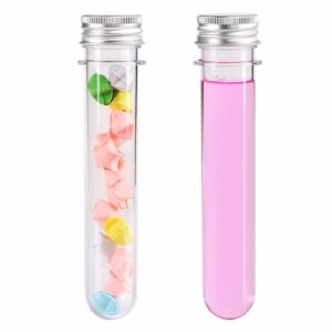 ccHuDE 5 Pcs Clear Plastic Test Tubes Transparent Test Bottles Party Favor Candy Tubes Bath Salt Vials Seed Beads Storage Tubes with Caps for Small Items 30ml