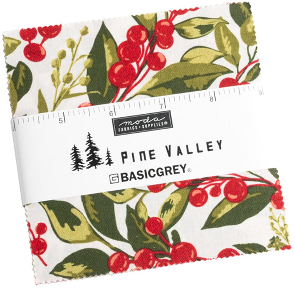 Pine Valley Charm Pack by BasicGrey; 42-5" Precut Fabric Quilt Squares