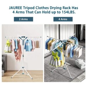 MLHpeak Tripod Clothes Drying Rack Folding Indoor, Portable Drying Rack Clothing and Height-Adjustable, Space Saving Laundry Drying Rack