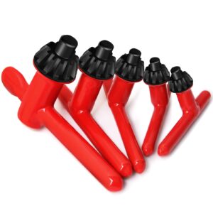 hakkin drill press chuck key 5 sizes, chuck press wrench key for electric drill clamping tool, replacement drill clamping wrench of 6mm, 10mm, 13mm, 16mm, 20mm in diameter red tighten drills chuck