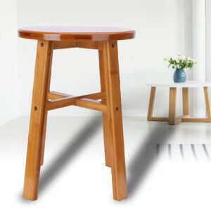 QANYEGN Multipurpose Wood Low Stool, Small Bench Seat, Small End Table Stool, Bathroom Stool Wood for Living Room, Bathroom(Medium Rod Stool)