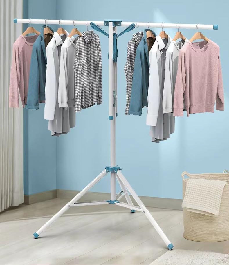 MLHpeak Tripod Clothes Drying Rack Folding Indoor, Portable Drying Rack Clothing and Height-Adjustable, Space Saving Laundry Drying Rack