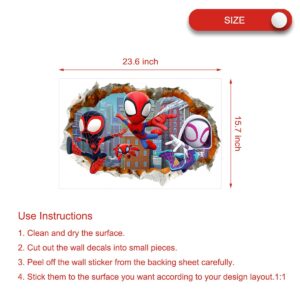 Spider and His Best Friends Sticker Children's Cartoon Bedroom Background Wall Decoration Wall Sticker PVC (1)