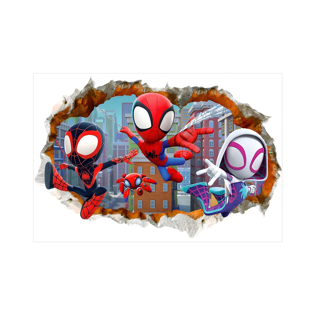 Spider and His Best Friends Sticker Children's Cartoon Bedroom Background Wall Decoration Wall Sticker PVC (1)