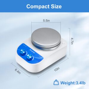 WEST TUNE Magnetic Stirrer Hot Plate Max 716℉/380℃, 3000mL Stirring Capacity Magnetic Stirrer with Heat, Magnetic Stirrer with 5.5 Inch Magnetic Stir Plate & 1500 RPM Magnetic Stirrer Hot Plate Mixer