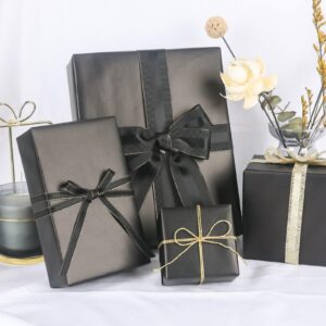 NESCCI Christmas Wrapping Paper,Matte Metal Black Wrapping Paper, Solid Color Paper,Gift Wrapping Paper,Perfect for Wedding,Valentine's Day,Birthday, Christmas,Baby Shower (17.5 Inches X 32.8 Feet)