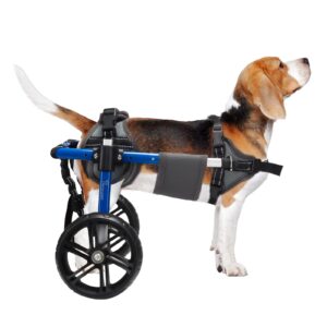 virbraroo dog wheelchair for back legs with upgraded all-terrain tires & durable bearings,adjustable dog wheelchair for 11.8"-17.7" lenght,22-35 lbs disabled or injured small dogs