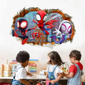 Spider and His Best Friends Sticker Children's Cartoon Bedroom Background Wall Decoration Wall Sticker PVC (1)