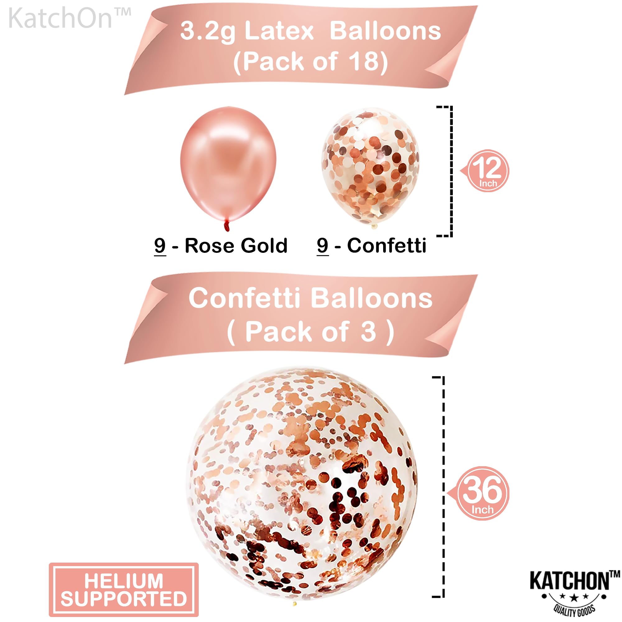 KatchOn, 2024 Gold Balloons Set - Huge 40 Inch, Pack of 25 | 2024 Balloons Graduation, Graduation Decorations Class of 2024 | Rose Gold Class of 2024 Balloons, Rose Gold Graduation Decorations 2024