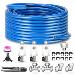 howaoo compressed air line kit 3/4" x 100ft, shop/garage hdpe-aluminum air line kit for connect air compressor, compressed air piping system install kit leak-proof & easy to install