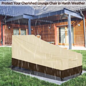 Wanocean Chaise Lounge Cover Outdoor Waterproof, Lounge Chair Cover for Patio Furniture Heavy Duty, UV & Fade Resistant, All Weather Protection, 1 Pack, 76L x 32W x 32H inch