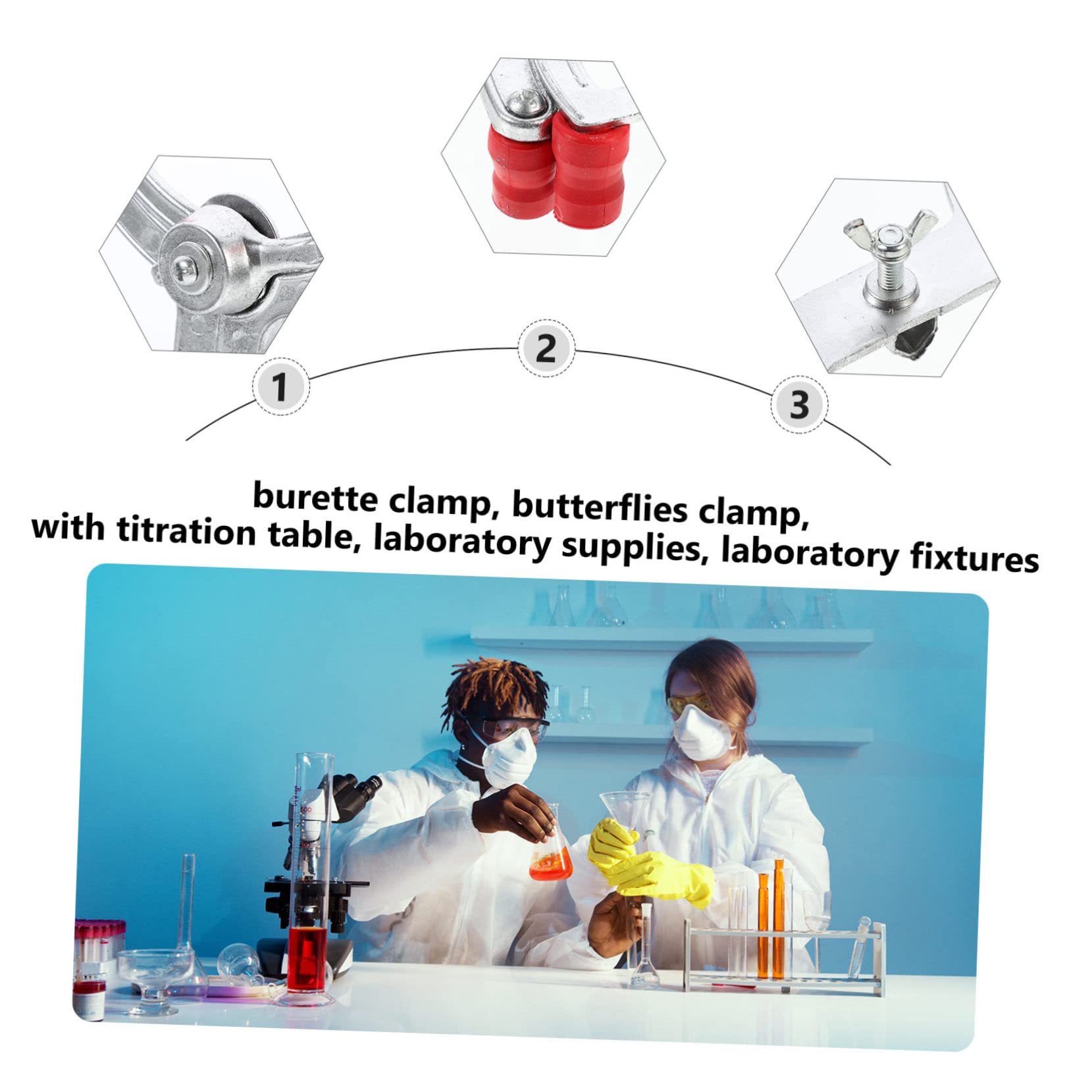 BUGUUYO Aluminum Clip Titration Clamp for Laboratory Experiments Fixing Accessory for Securely Holding Burettes and Test Tubes in Scientific Settings