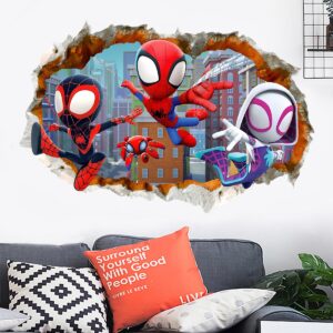 Spider and His Best Friends Sticker Children's Cartoon Bedroom Background Wall Decoration Wall Sticker PVC (1)