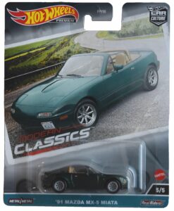 hot wheels '91 mazda mx-5 miata, modern classics 5/5 [green]