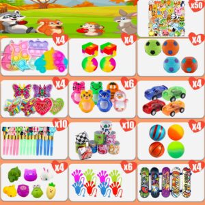 YOAUSHY 114 Pcs Party Favors for Kids 4-8, Prizes Box Toys for Kids Classroom, Treasure Box Toys for Classroom, Treasure Chest, Pinata Fillers Goodie Bag Stuffers, Valentines Day Gifts for Kids