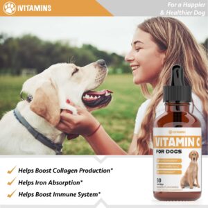 Vitamin C for Dogs | Helps with Improving Immune Health | Vitamin C for Dogs Liquid | Dog Immune Support | Dog Immune and Allergy Supplement | Dog Immune Booster | 1 oz Bacon Flavor