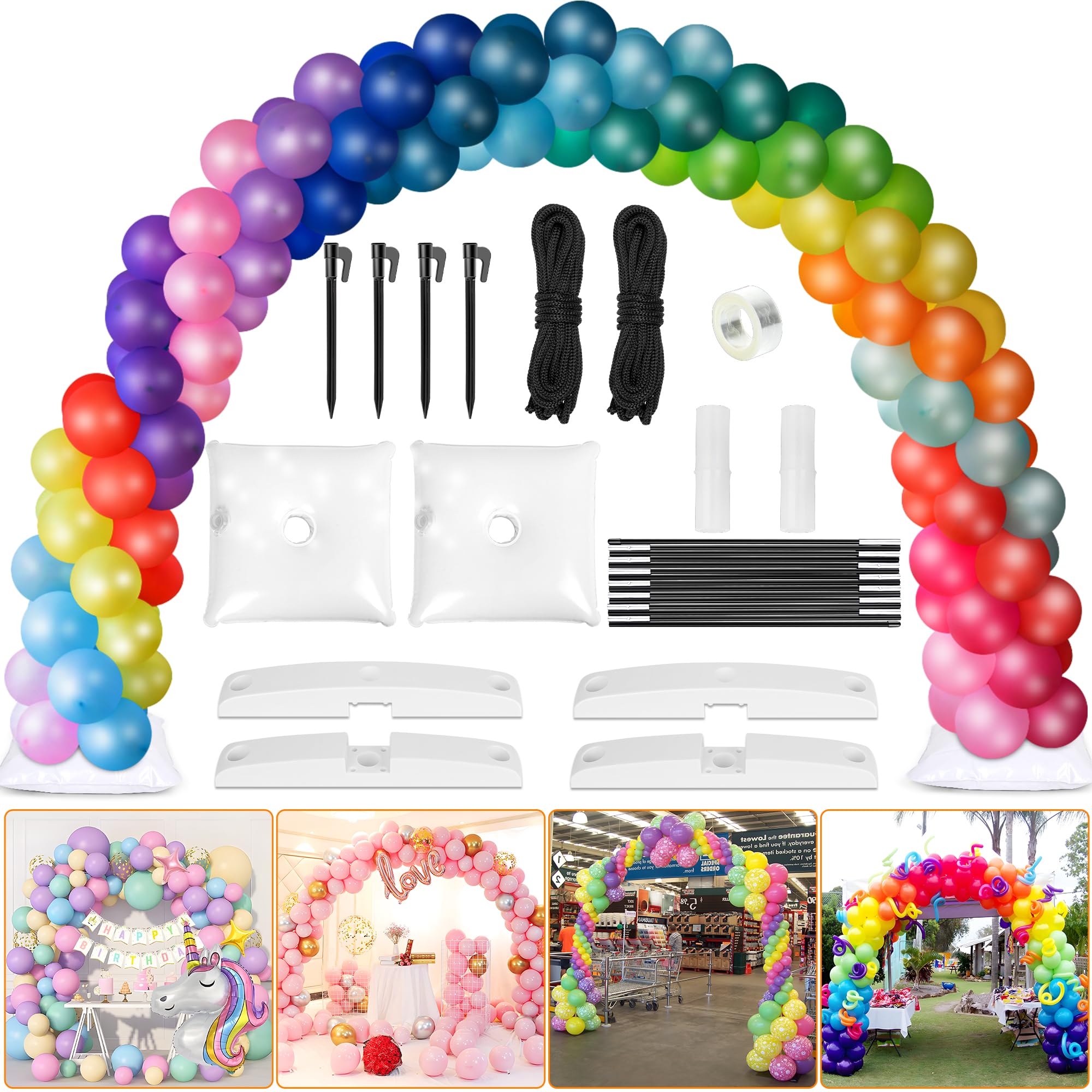 Toosci Balloon Arch Kit 9FT Height & 10FT Width, Adjustable Balloon Arch Stand Set，Balloon Arch Frame with Base for Wedding Baby Shower Birthday Party Supplies Decorations