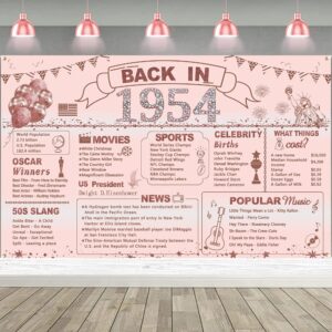 darunaxy rose gold 70th birthday party decorations for women, back in 1954 70th birthday banner backdrop pink cheers to 70 years old birthday party supplies vintage 1954 70 birthday poster for girls