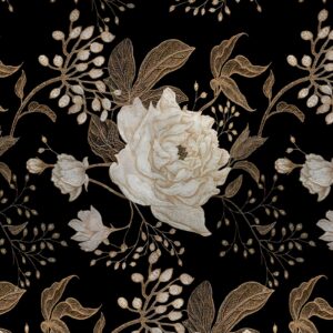 lenify floral peel and stick wallpaper black floral contact paper 17.7inch x 118.1inch vintage floral removable wallpaper dark floral self adhesive contact paper for cabinets shelf liner decor vinyl