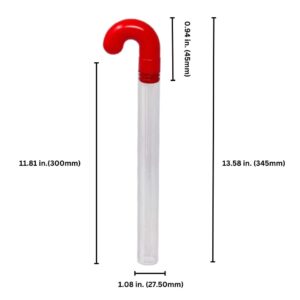 G-Box 8 Empty Christmas Candy Cane Tubes with Red Topper & Santa Stickers | 12" - Clear BPA-Free Plastic, Perfect for Small Candies, a Great Alternative to Christmas Gift Boxes (8, Santa Claus)