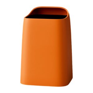 ＫＬＫＣＭＳ trash can waste basket minimalist durable dustbin household garbage container can recycle bin for office dorm laundry bedroom, orange