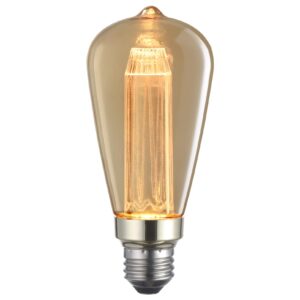 torchstar led vintage edison bulbs 3w, st64 led light bulb dimmable, amber, 40w equivalent, e26 base, antique decorative light bulbs for pendant light, floor lamps, 2000k soft warm