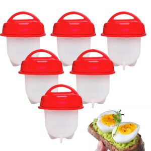 vyooxcy 6 pcs egg cooker，boiled egg cooker without shell，silicone non-stick egg boiler for breakfast