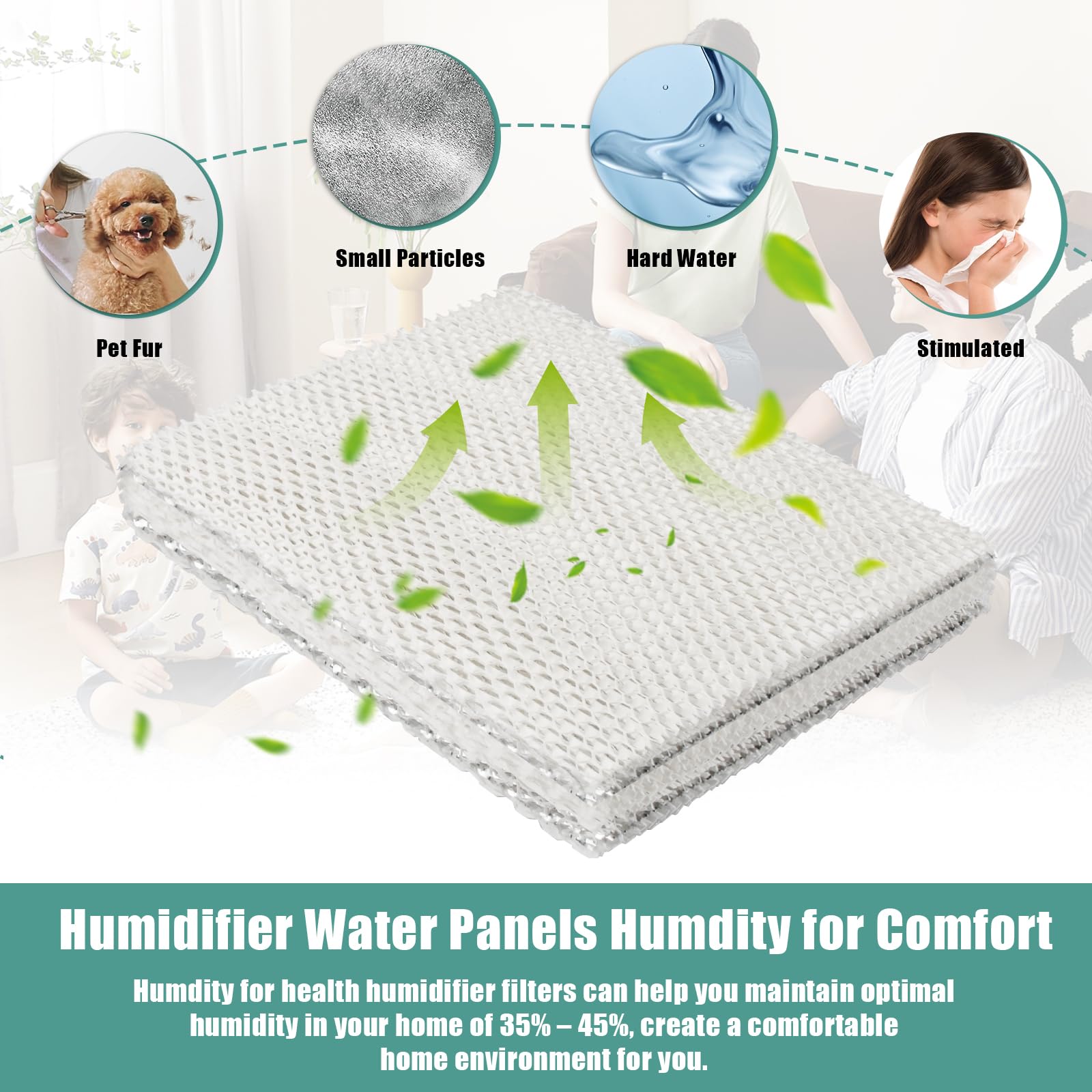 45 Water Panel Humidifier Filter Pad Replacement Compatible with Aprilaire Whole House Humidifier Models 400, 400A, 400M Humidifier Parts, Furnace Humidifier Filter Accessories -(2 Pack)